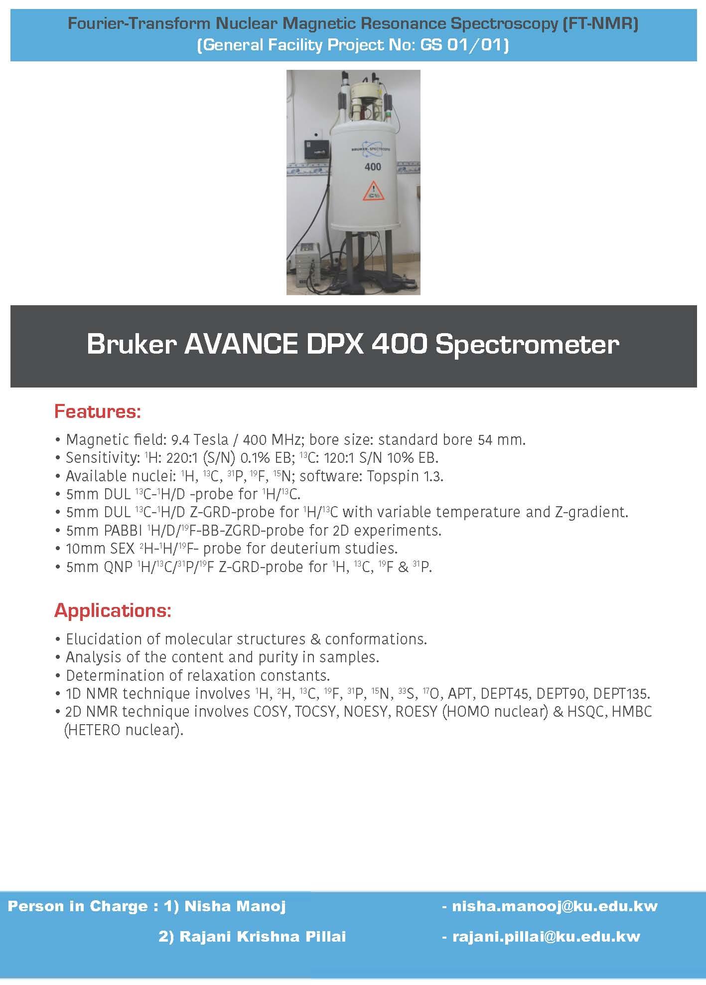 Fourier-Transform Nuclear Magnetic Resonance Spectroscopy (FT-NMR ...